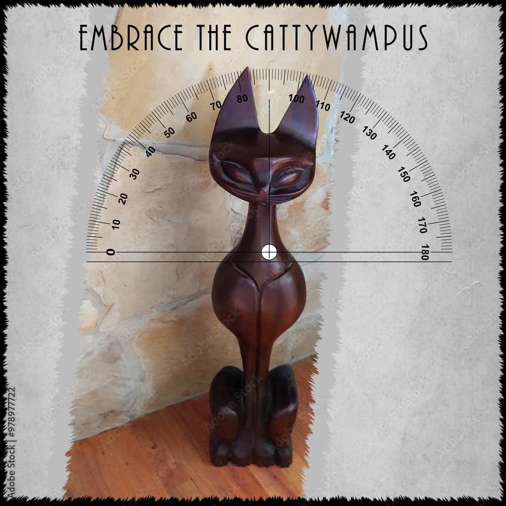 Embrace the Cattywampus - took a wooden cat figure to illustrate the ...