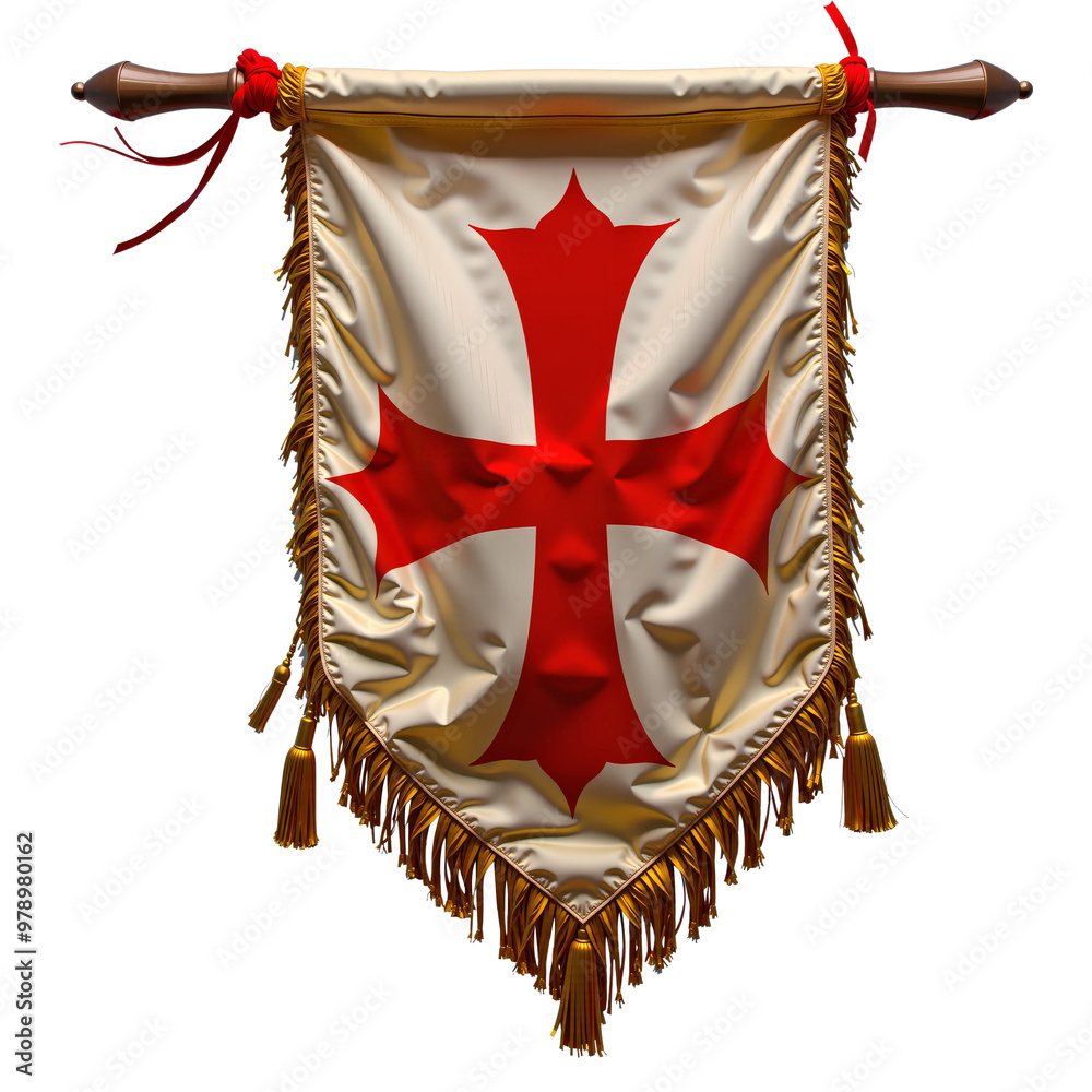 Knights Templar Banner: A majestic symbol of the Knights Templar, the ...