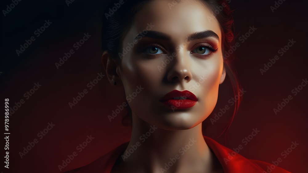 Fashion editorial Concept. Closeup portrait of stunning pretty woman ...