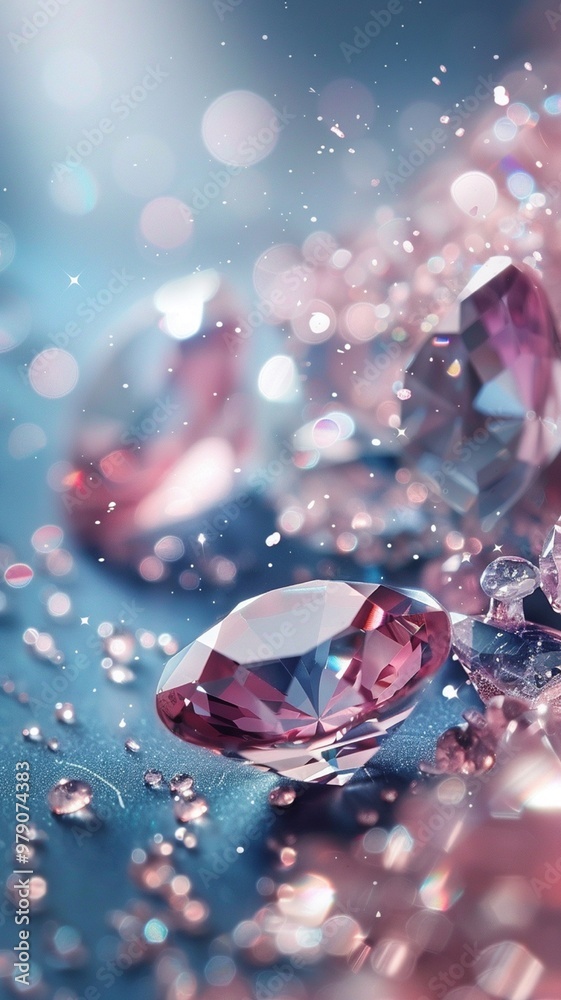 Bright multi-colored diamonds. Mineral mining, crystals of different ...