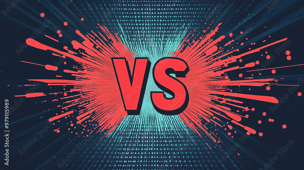 Vs icon or versus text game poster for battle or fight match contest ...