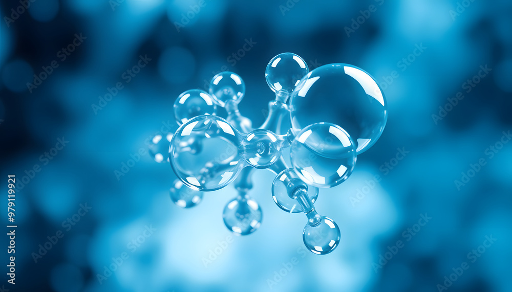 Cell, molecule concept. Soap bubbles group macro representing abstract ...