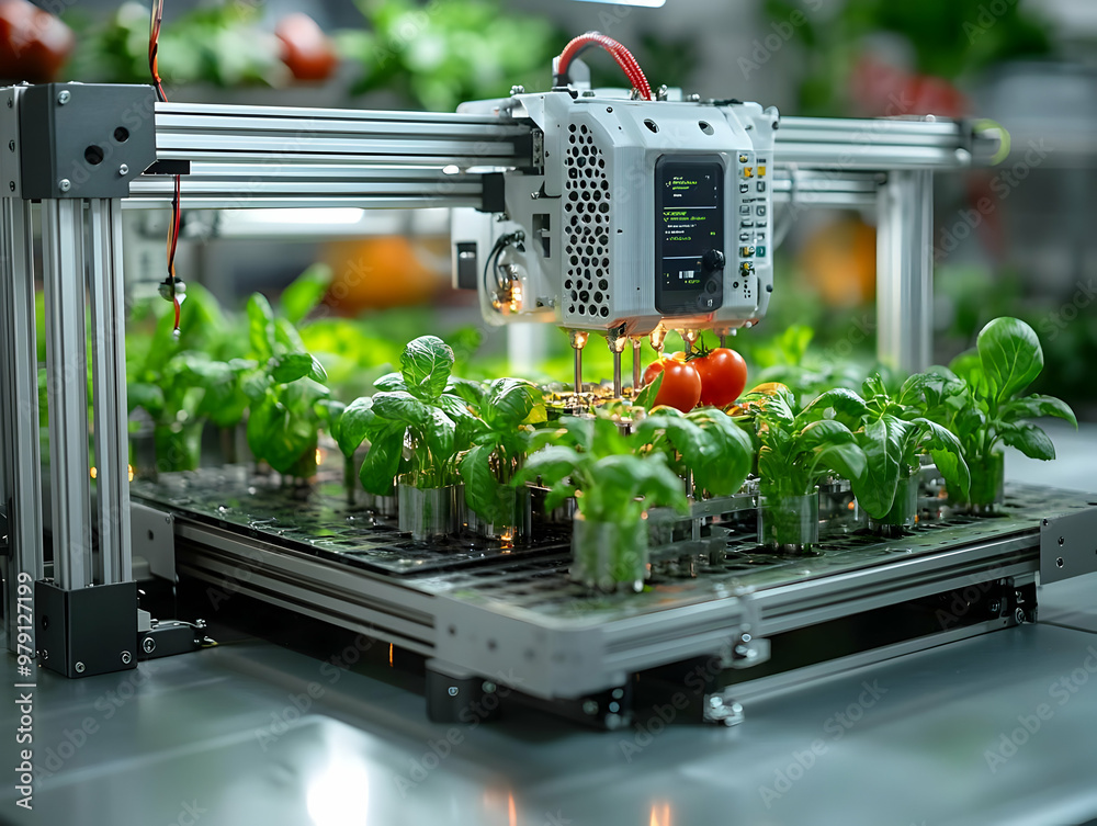 3D Illustration - Smart Indoor Farm with Innovative Robot Farming ...