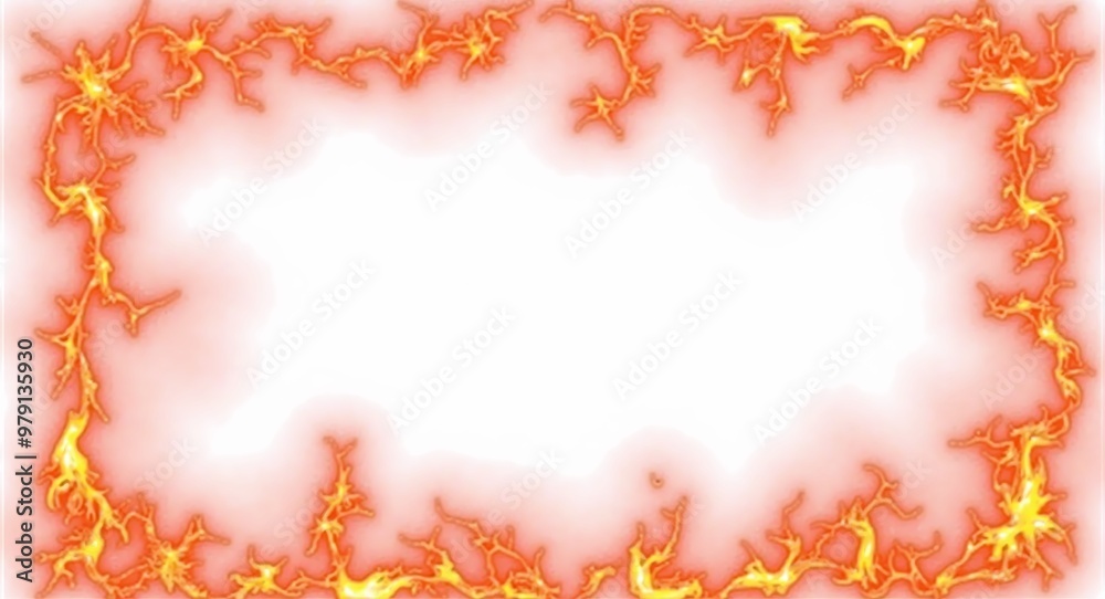 Fiery Flame Frame Background - Dynamic Burning Border for Intense ...