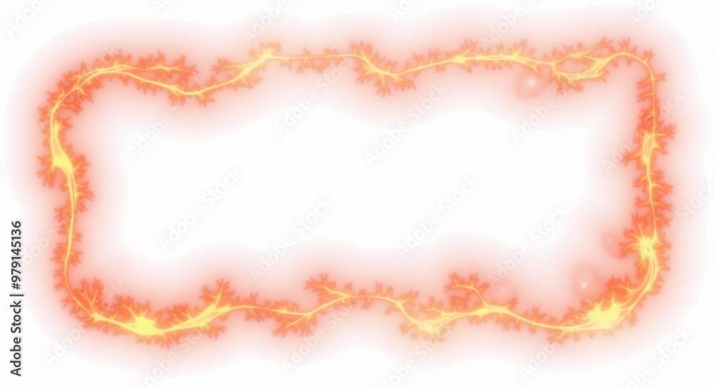 Fiery Flame Frame Background - Dynamic Burning Border for Intense ...