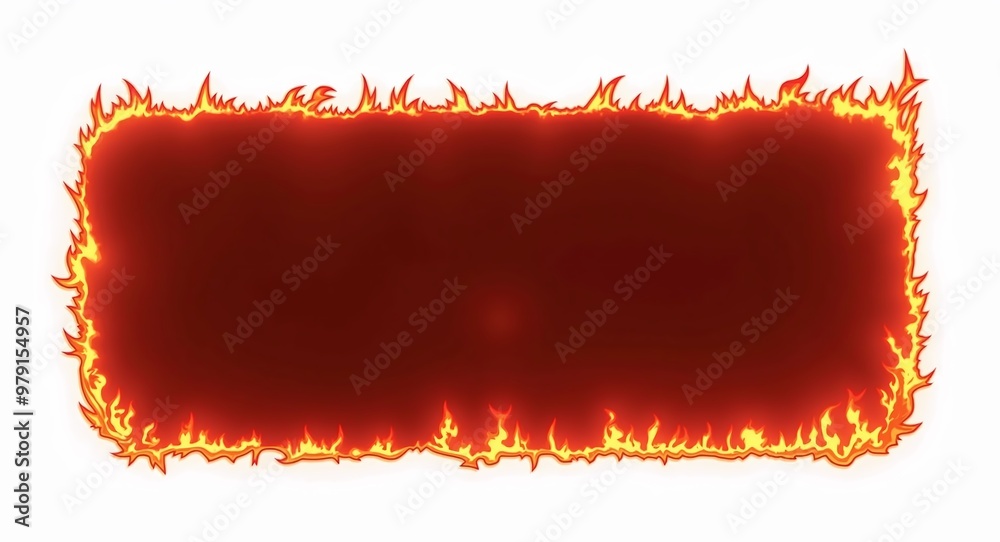 Fiery Flame Frame Background - Dynamic Burning Border for Intense ...