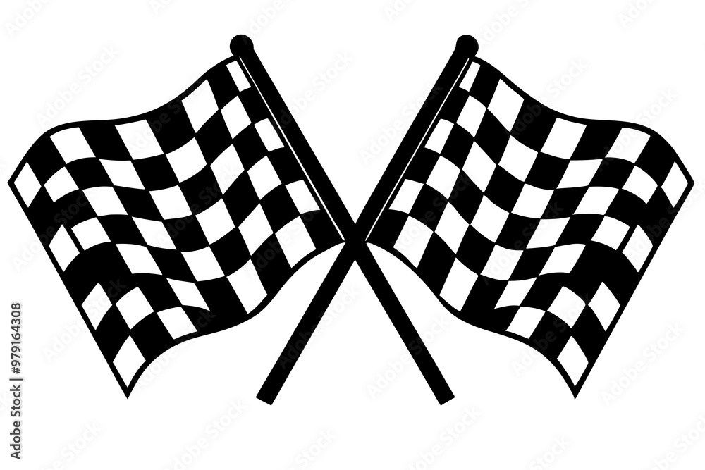 two crossed checkered Flag NASCAR Racing flag sports finish line flag svg vector cutfile for ...