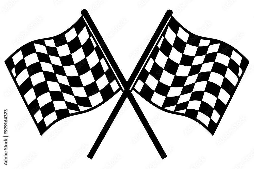 two crossed checkered Flag NASCAR Racing flag sports finish line flag ...