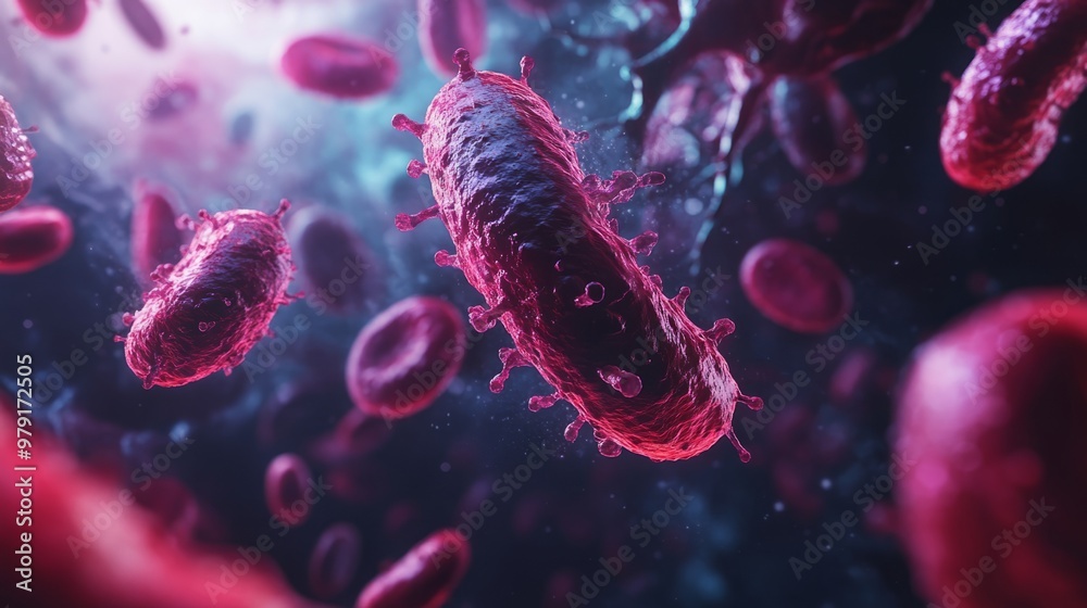 Cellular Biology Under a Microscope: Bacteria Cell Dividing, Intricate ...