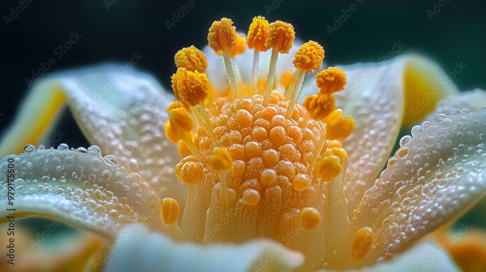 Botanical Research Under Microscope: Detailed View of Flower's ...