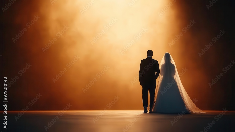 Gothic vampire wedding scene, long shadows cast by the bride s black ...