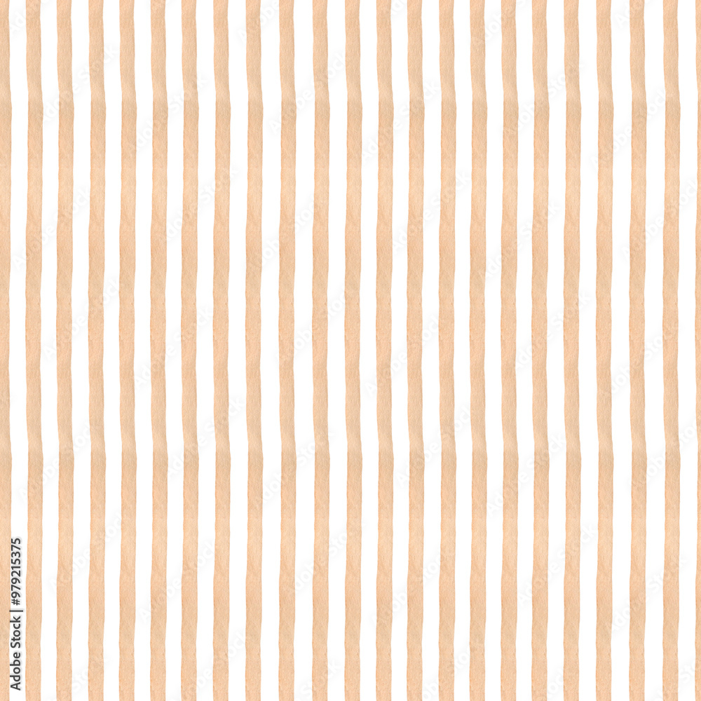 Brown stripes background watercolor. Seamless hand drawn pattern for ...