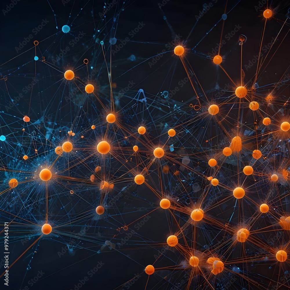 AI, Machine learning, big data network connection background, Science and artificial ...