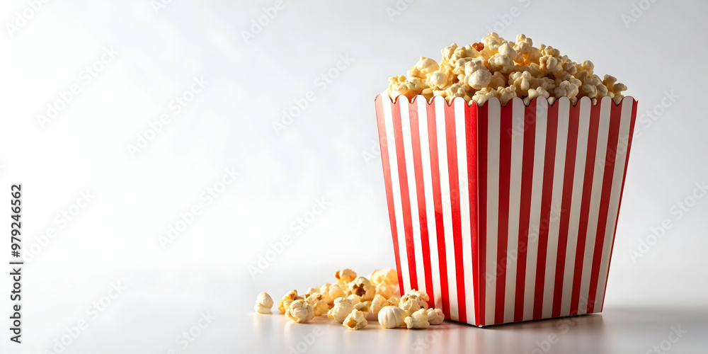 Striped box filled with popcorn , movie night, snack, cinema, striped ...