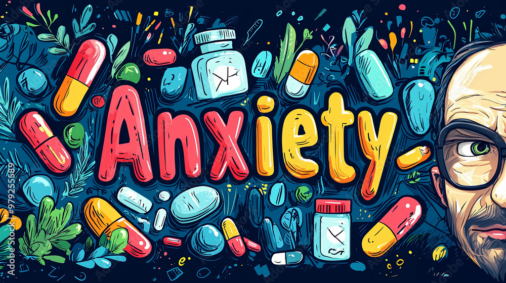 The image shows a variety of anxiety medications in both pill and ...