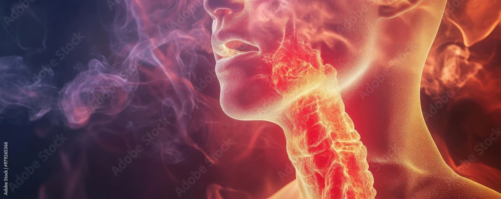 A detailed visualization of the human throat anatomy with an emphasis ...