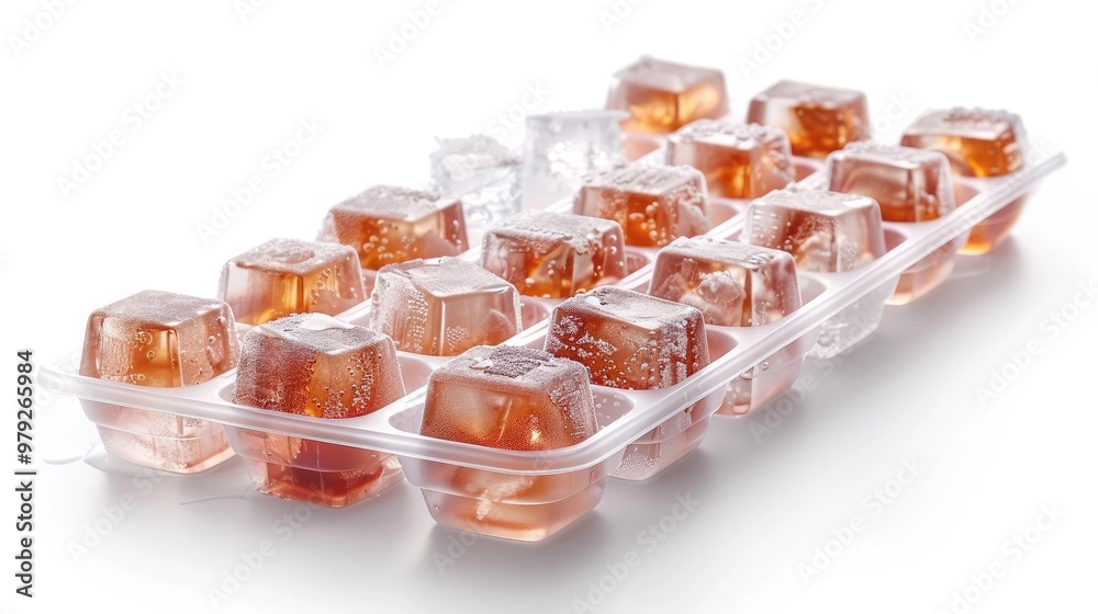 Arrangement of various transparent cubicle shaped gummy bear candies in ...