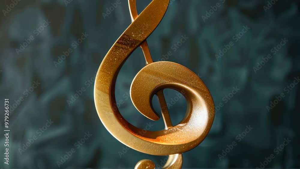 A stunning golden trophy shaped like a treble clef symbolizes musical ...