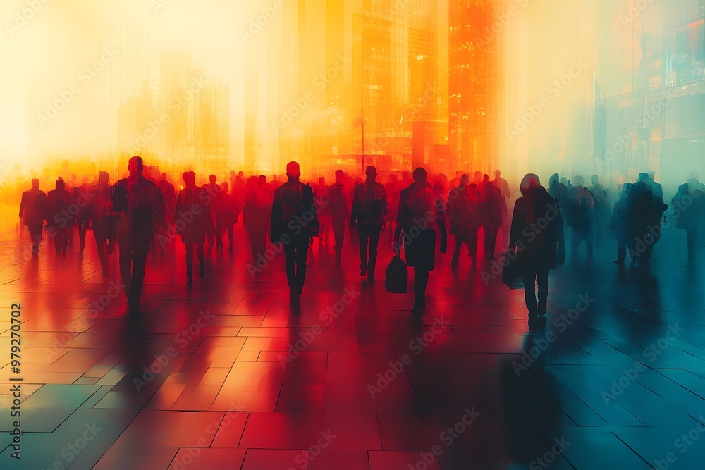 abstract vector group of crowded people. mob of people. confusion of ...