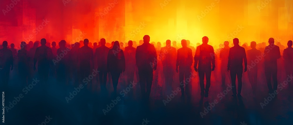 abstract vector group of crowded people. mob of people. confusion of ...