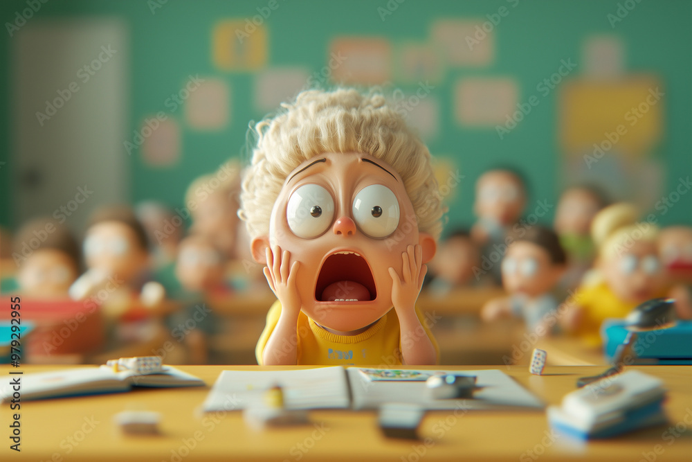 school class there is a Daycare teacher overwhelmed with too many kids ...