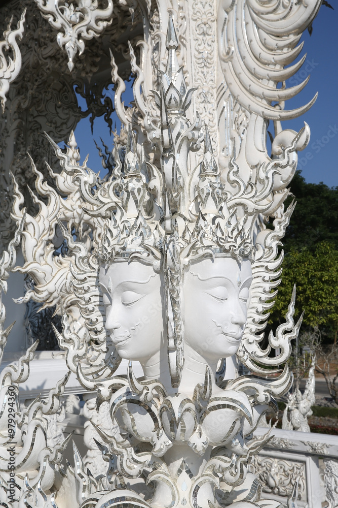 Wat Rong Khun (White Temple) in Chiang Rai city, Thailand. Religious ...