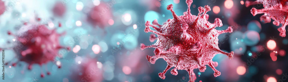 Immune cells fighting against virus contamination are depicted in this ...