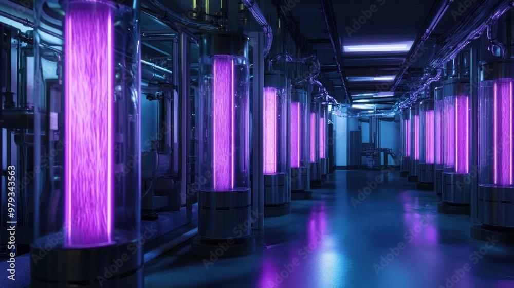 In the disinfection stage, ultraviolet (UV) light chambers are used to ...