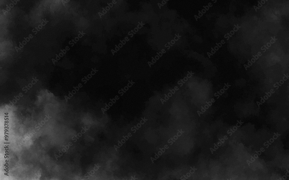 Abstract black and white realistic smoke clouds with shadow overlay ...