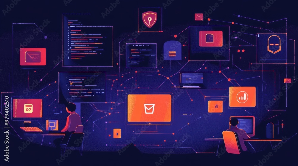 Hacker vs. Defender in a Cybersecurity Battle with Firewalls and ...