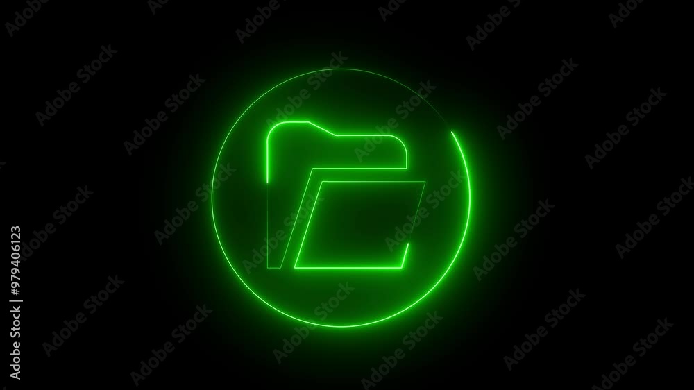 Glowing neon file folder sign. Glowing neon Folder icon isolated on ... Glowing neon file folder sign. Glowing neon Folder icon isolated on ...