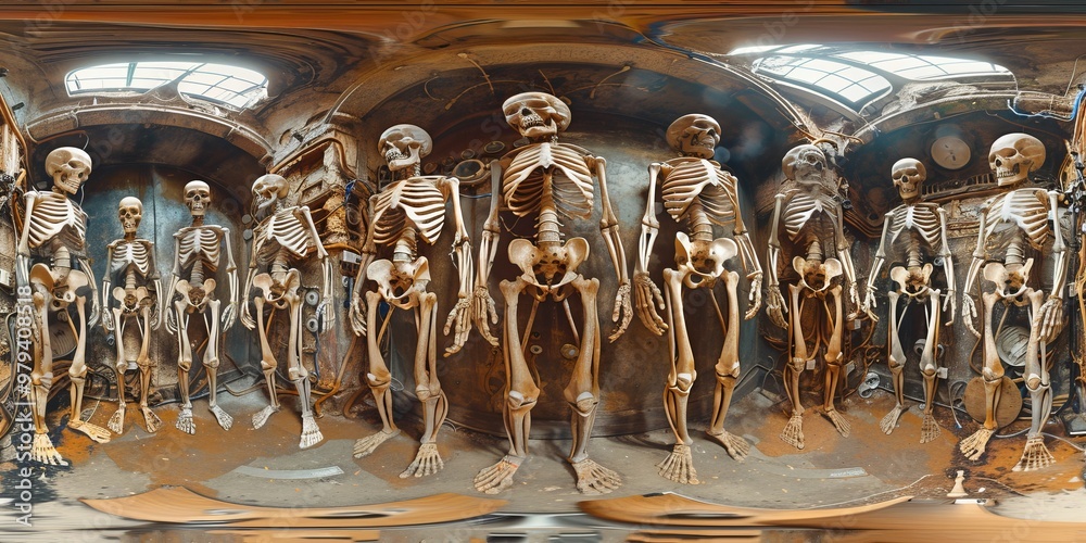 An immersive 360-degree panorama of the muscular system, with muscles ...