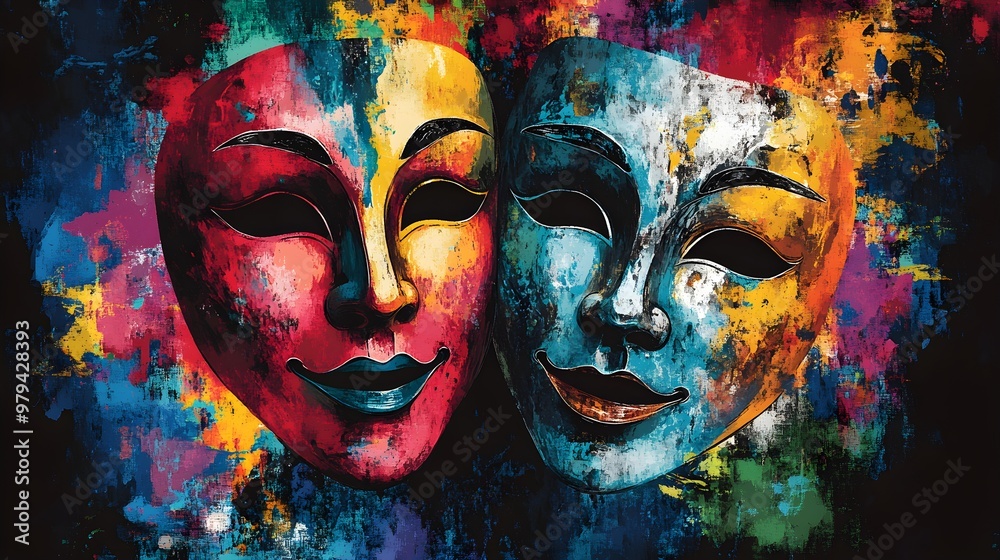 Create a t-shirt celebrating the performing arts by blending dramatic ...