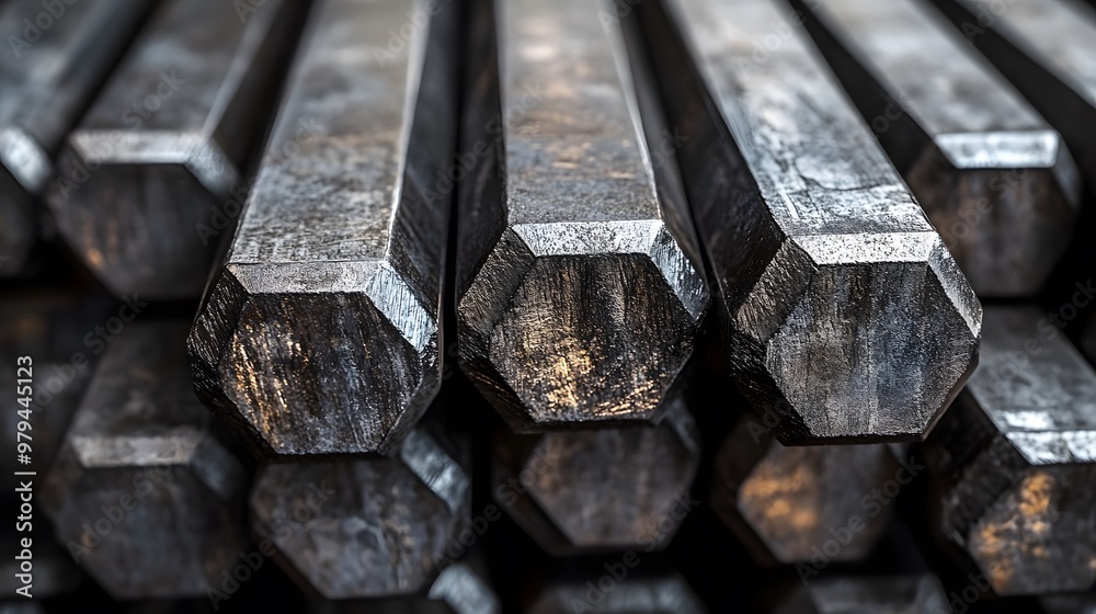 Lead metal bars captured in close-up photography, showcasing dull gray ...