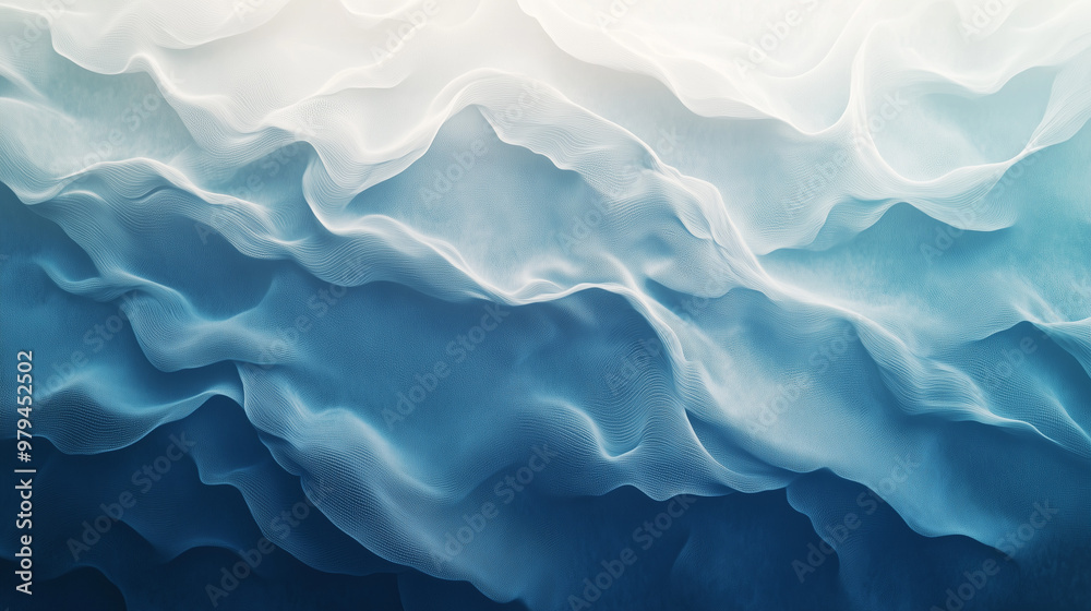 Abstract Blue and White Fabric Texture: A captivating image of flowing ...
