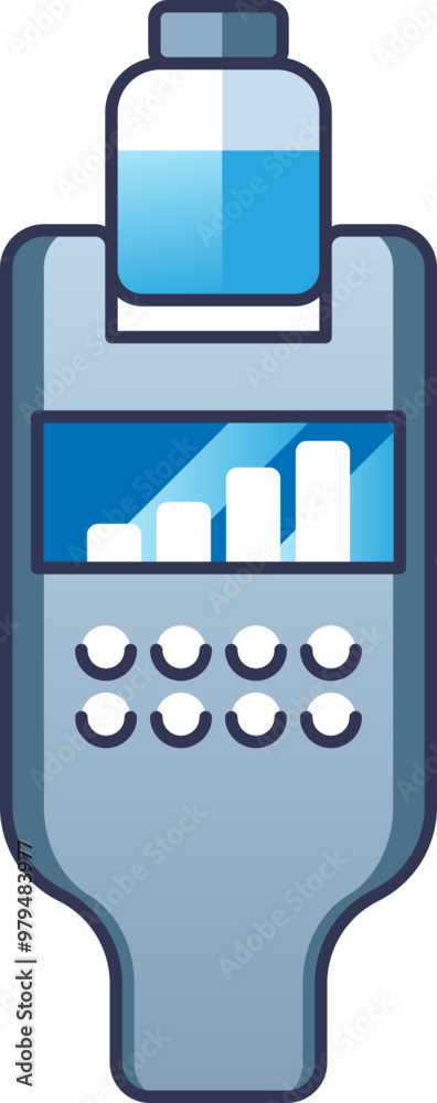 Illustration of a turbidity meter with a sample container and digital ...