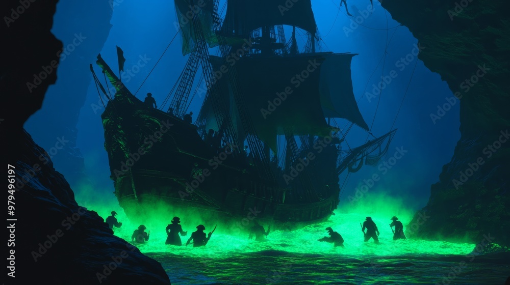 Stock illustration of an illustration of a zombie pirate attacking a ...