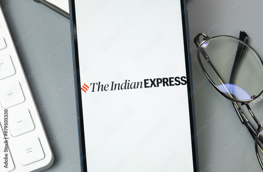New York, USA - 30 August 2024: Indian Express Noida Logo on Phone ...