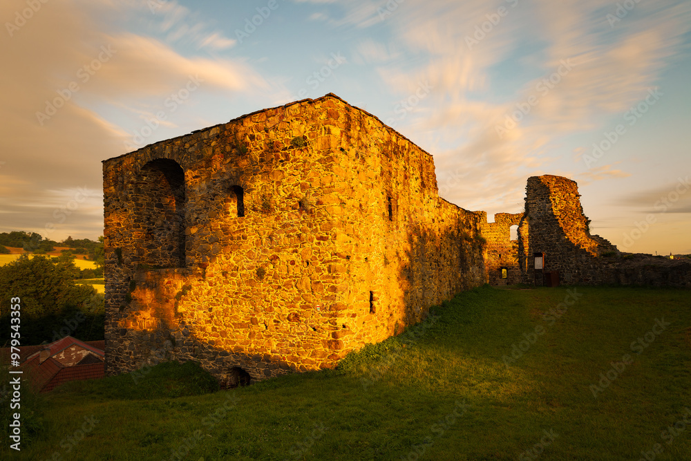 Perimeter walls of the collapsed Borotín castle in the Tábor district ...