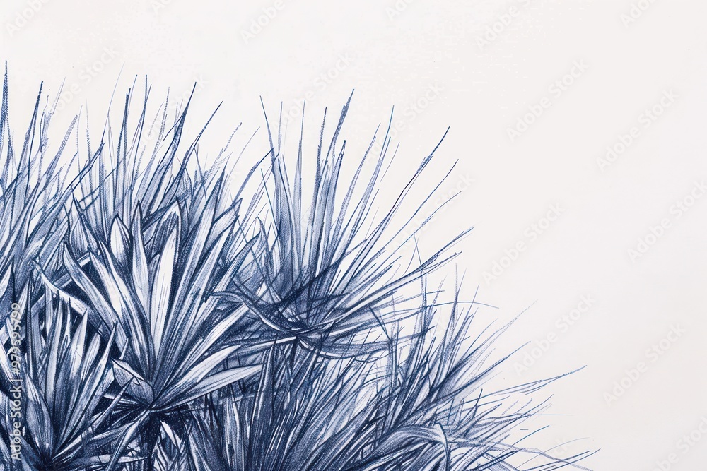 Vintage drawing yucca plants outdoors nature sketch. Stock Illustration ...