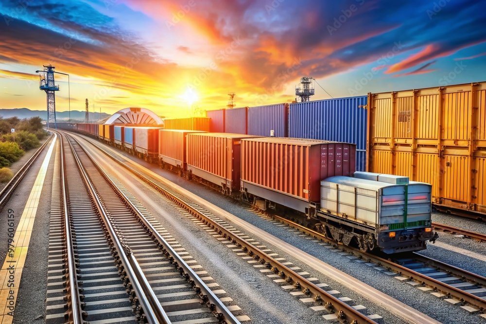Modernized freight train equipped with advanced GPS and RFID tag ...