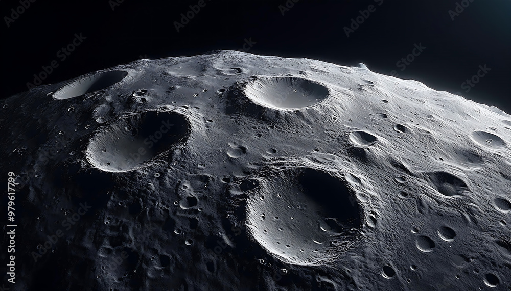 detailed moon surface showing craters textures Stock Photo | Adobe Stock