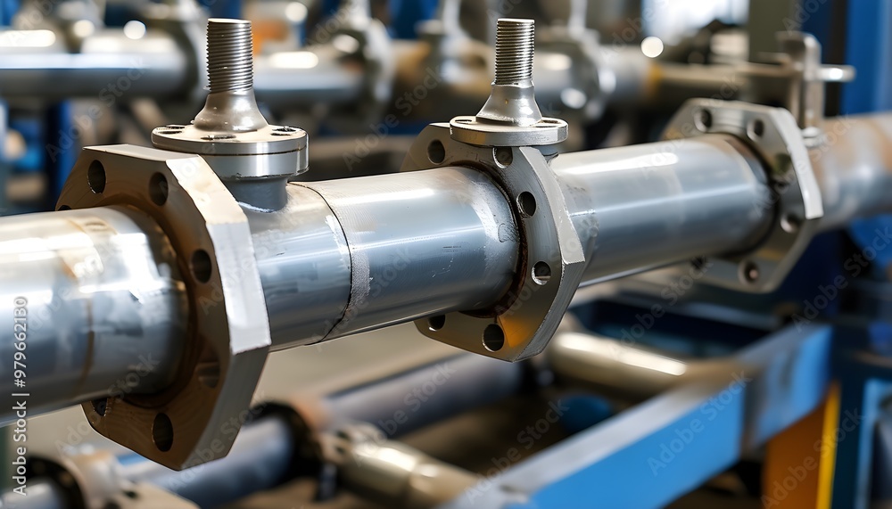 Industrial steel pipe connection flanges and pipelines in a ...