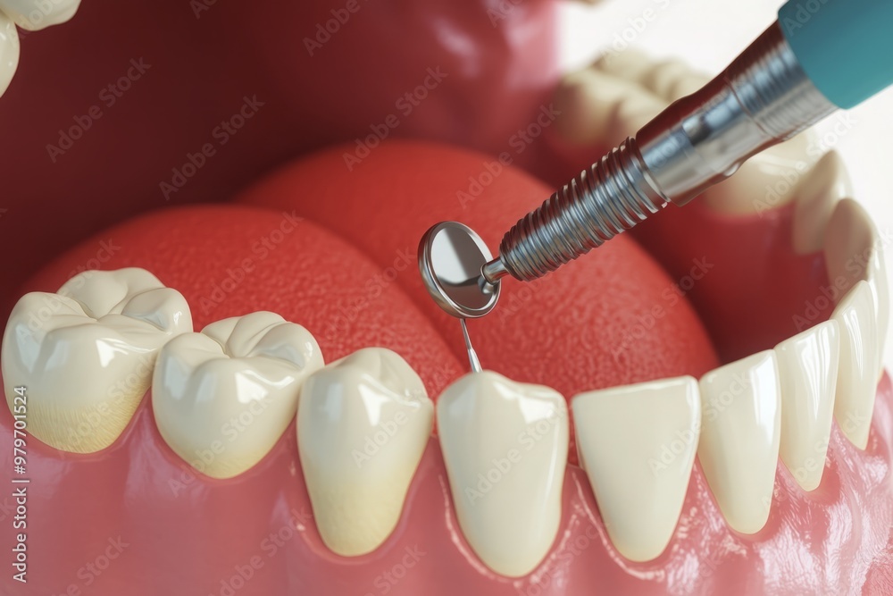 Dentist performing precise root canal treatment, removing infected pulp ...