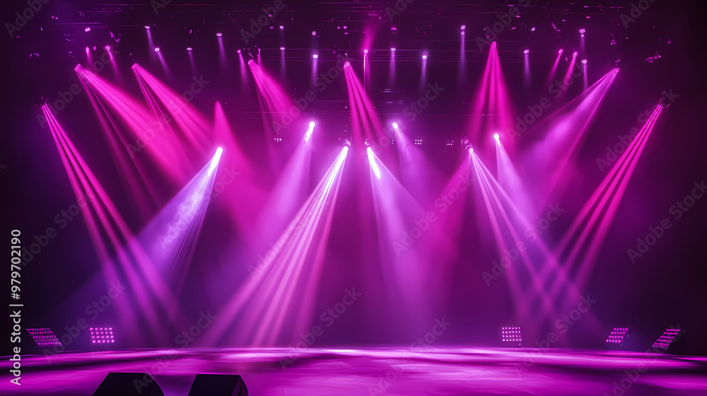 Concert stage with effect led lighting spotlights performance ...