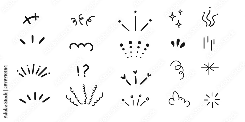 sparkle ray element1 sparkle ray elements. Hand drawn line frame for ...