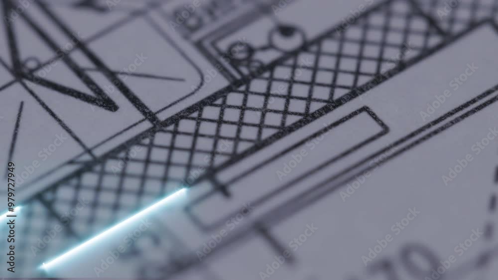 Architectural Blueprint Transitioning Into 3D Building Visualization ...