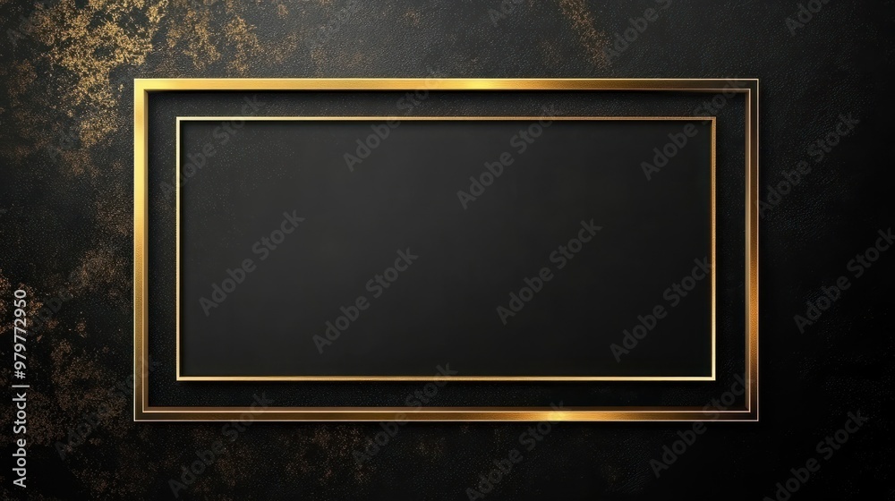 Double line rectangle golden frame. isolated on transparent background ...