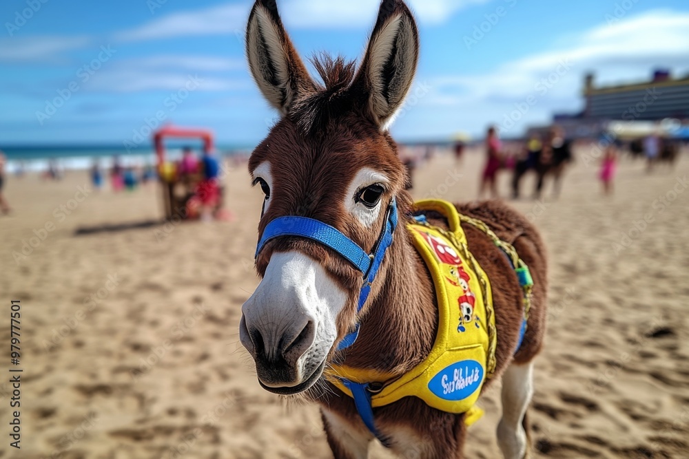 Blackpool's classic seaside donkey rides on the beach, a fun activity ...