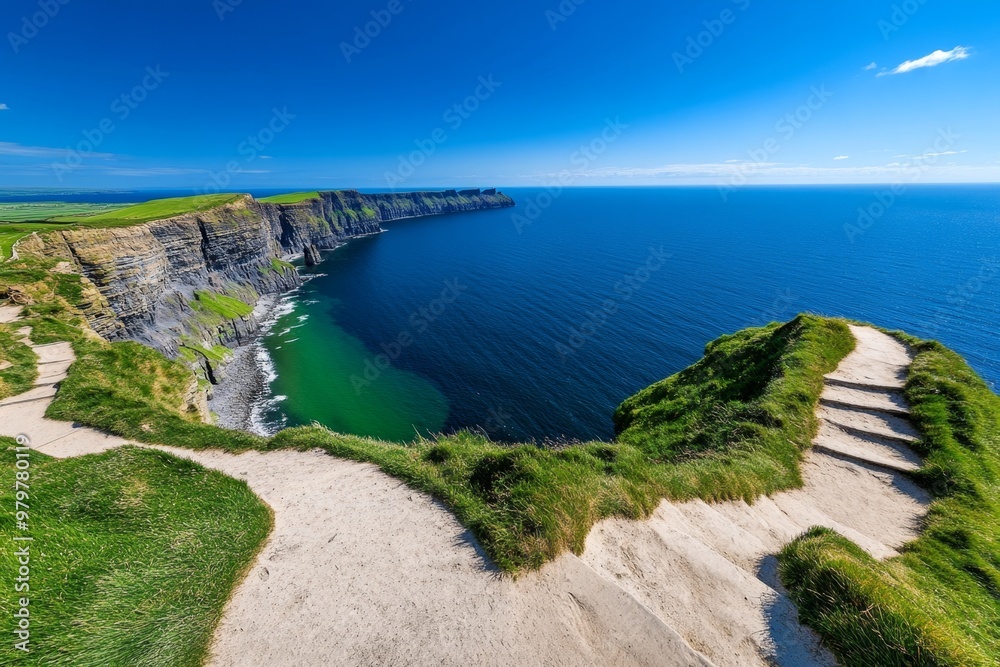 British Isles coastline along the Cliffs of Moher, offering sweeping ...